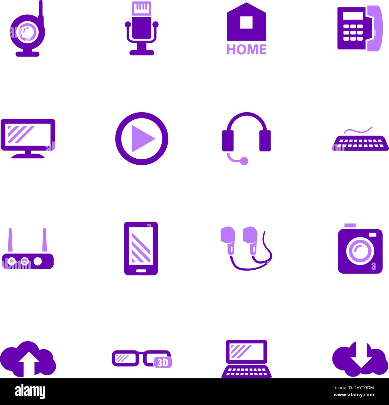 Hi tech icons set Stock Vector Image & Art - Alamy