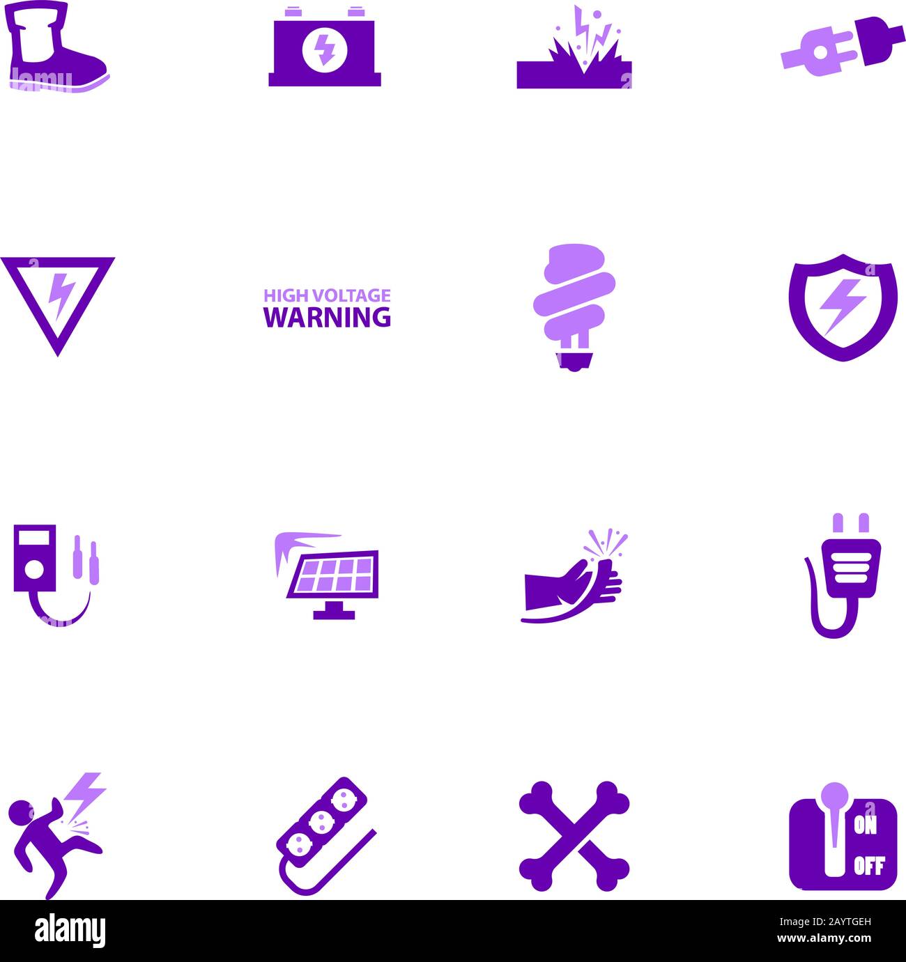 High voltage icons set Stock Vector Image & Art - Alamy