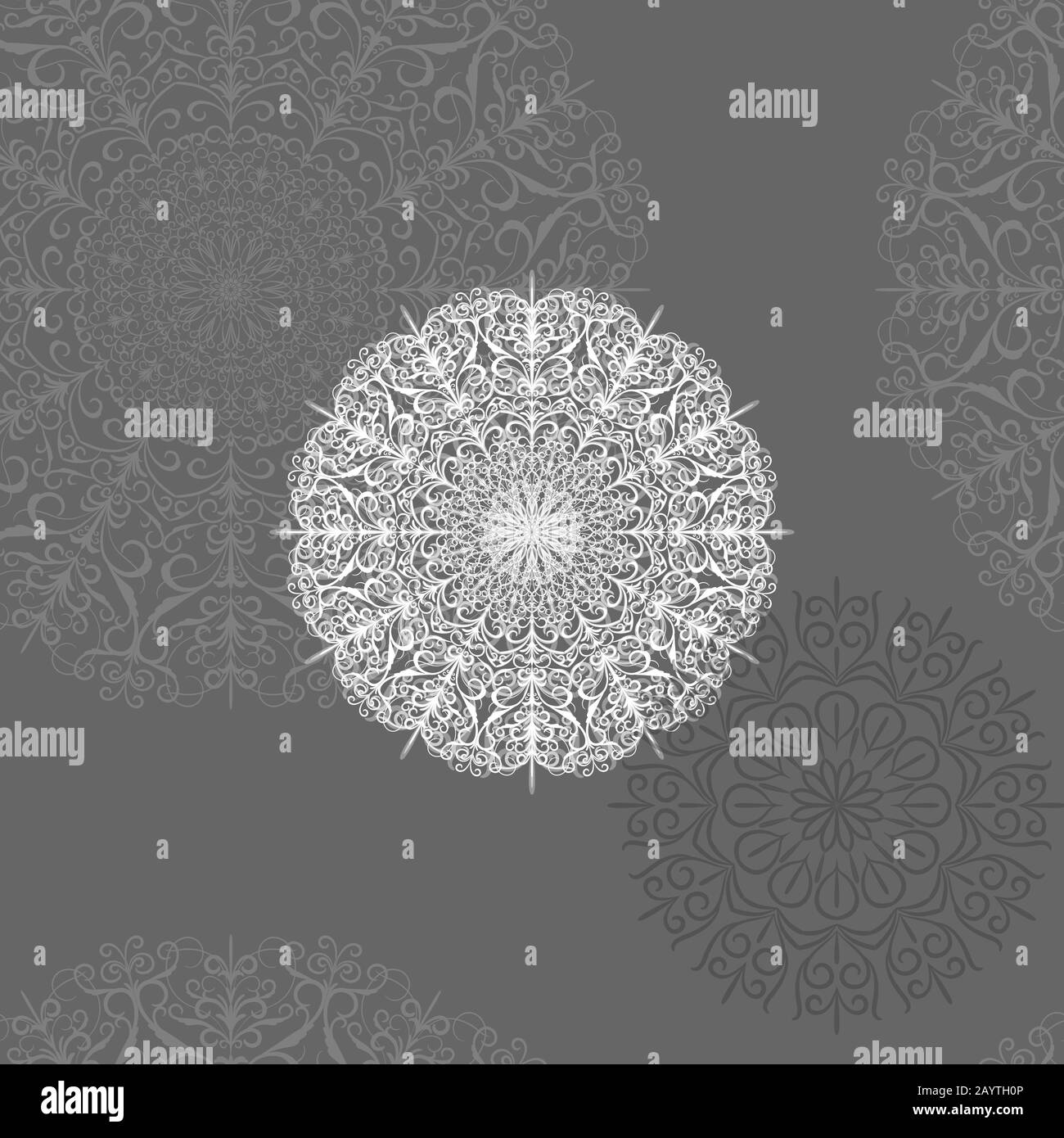 Vector seamless ornamental lace pattern. Mandala Stock Vector Image ...