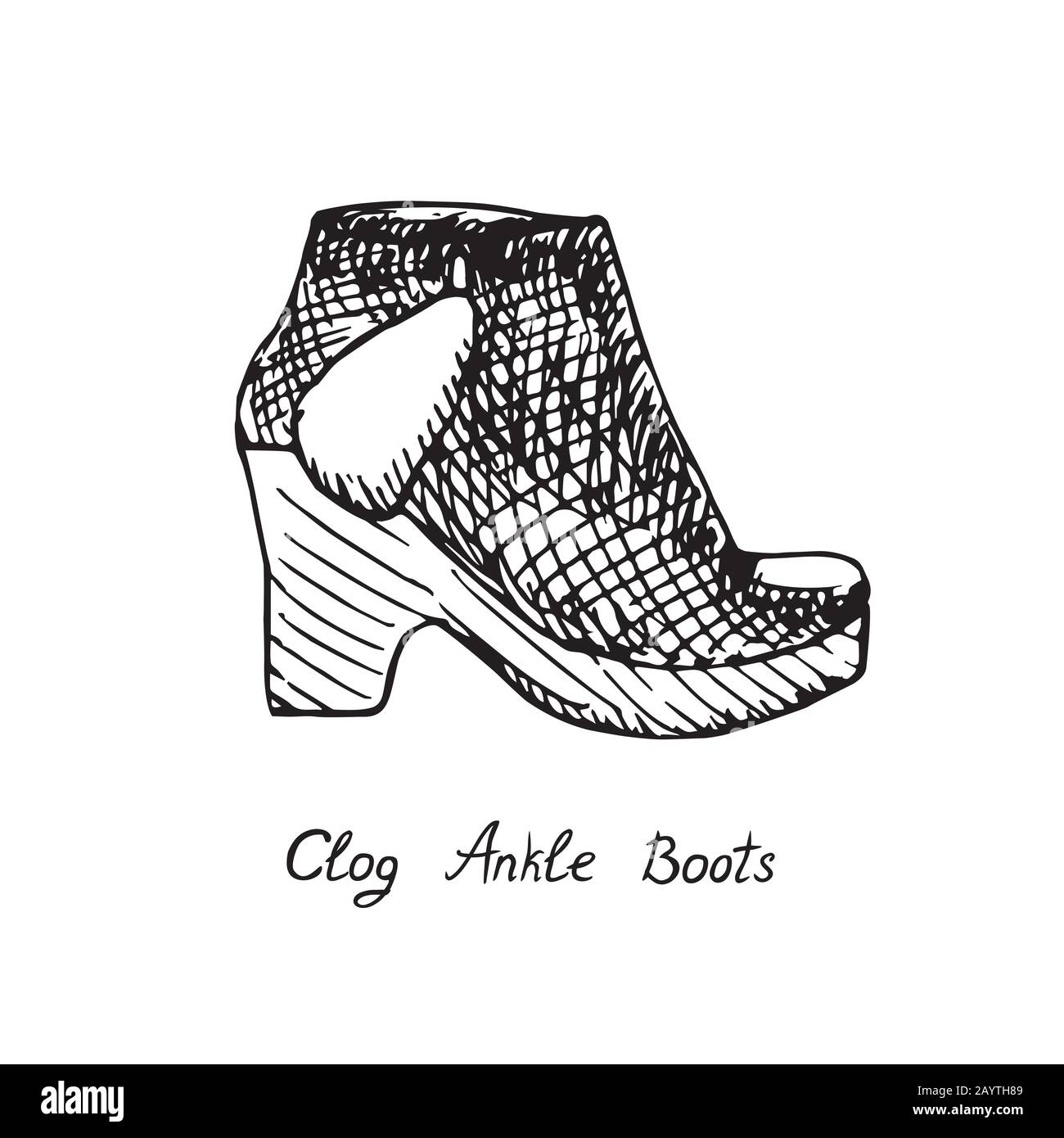 Clog shoe illustration Cut Out Stock Images & Pictures - Alamy