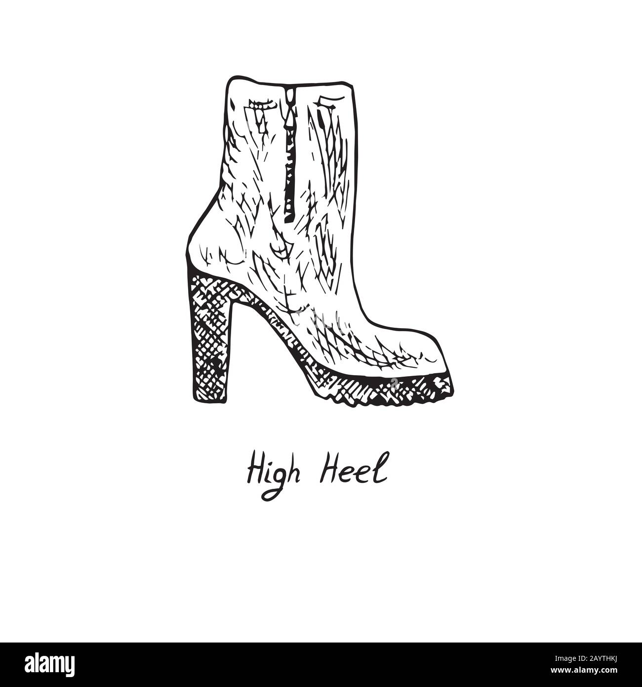 High Heel Boot Outline