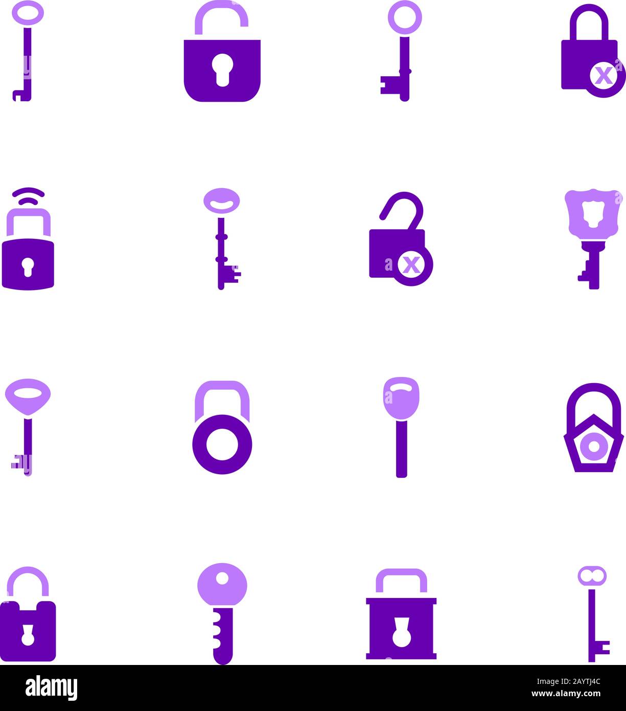Lock and Key icons set Stock Vector Image & Art - Alamy
