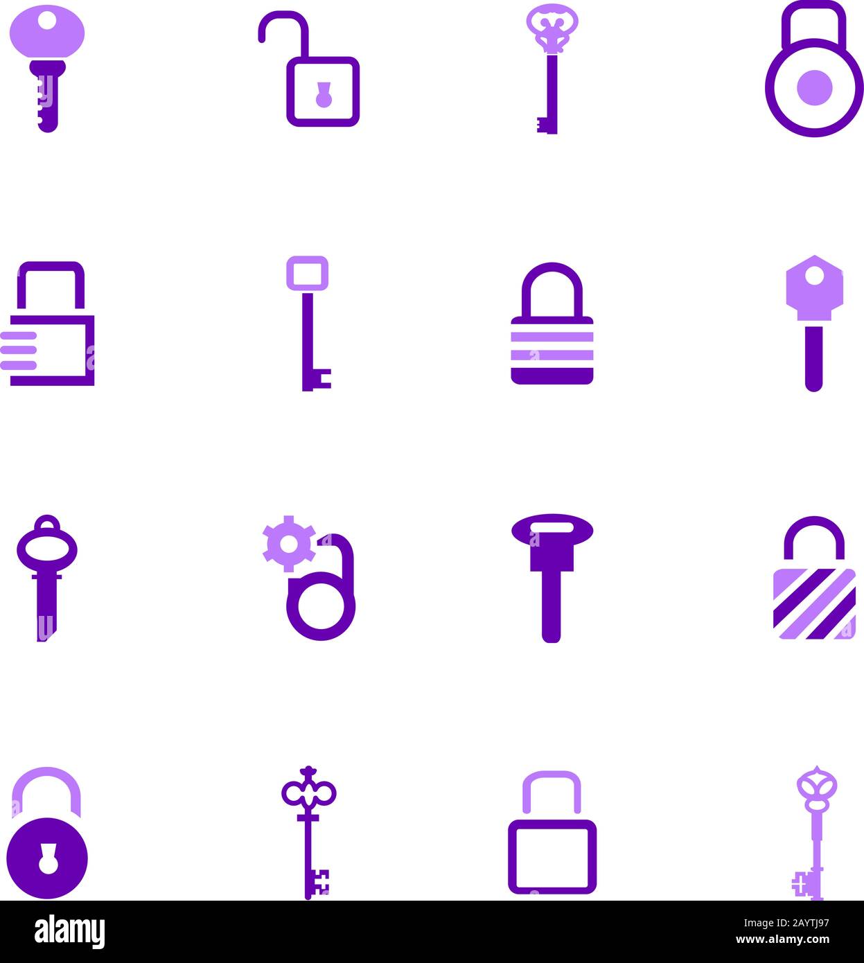 Lock and Key icons set Stock Vector Image & Art - Alamy
