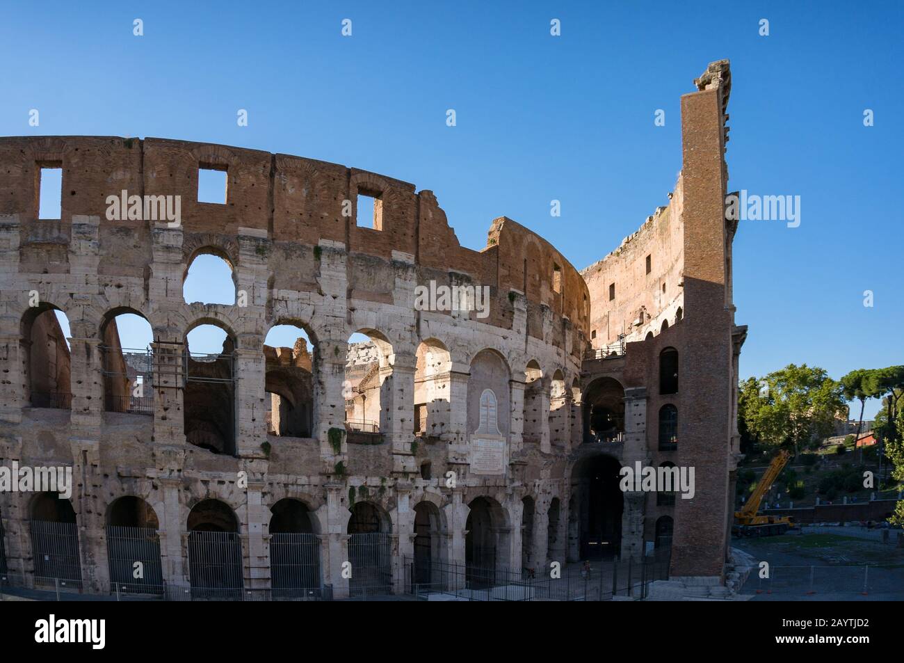 Colosseum theatre old ruins. Italian famous landmark of gladiator ...