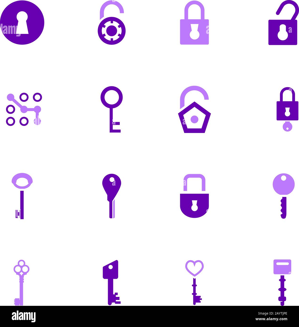 Lock and Key icons set Stock Vector Image & Art - Alamy