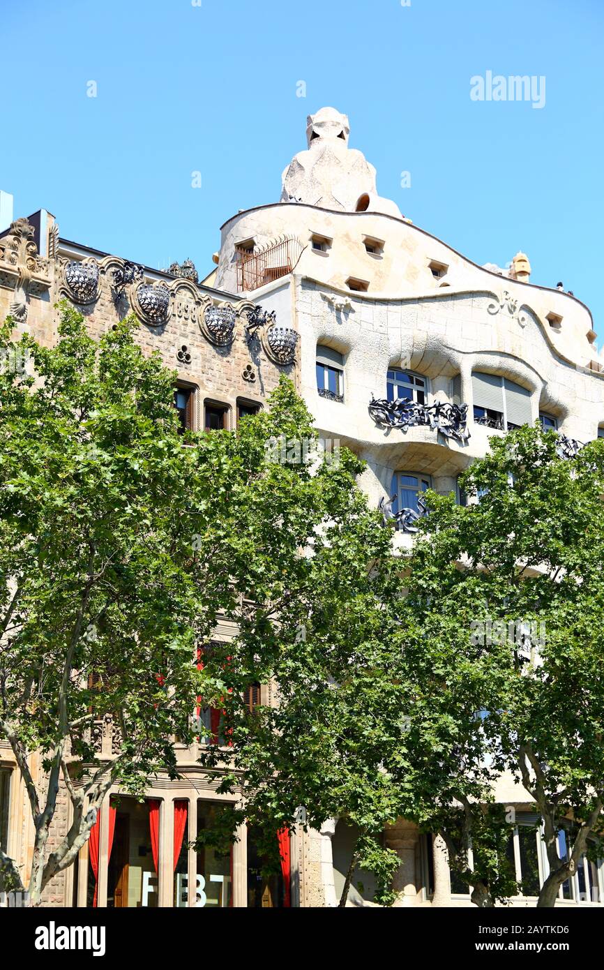 Casa Mila also known La Pedrera - house designed by Antoni Gaudi ...