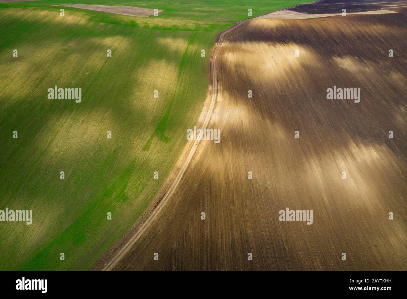 Agricultural hills in spring Stock Photo - Alamy