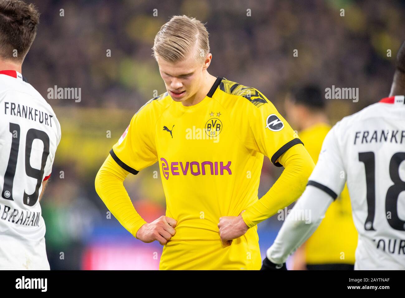 Erling HAALAND (DO) looks at ground, looks after below, frustrated ...