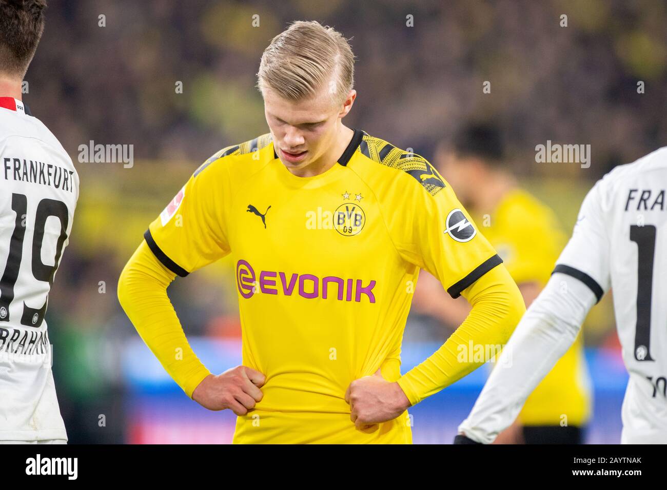 Erling HAALAND (DO) looks at ground, looks after below, frustrated ...