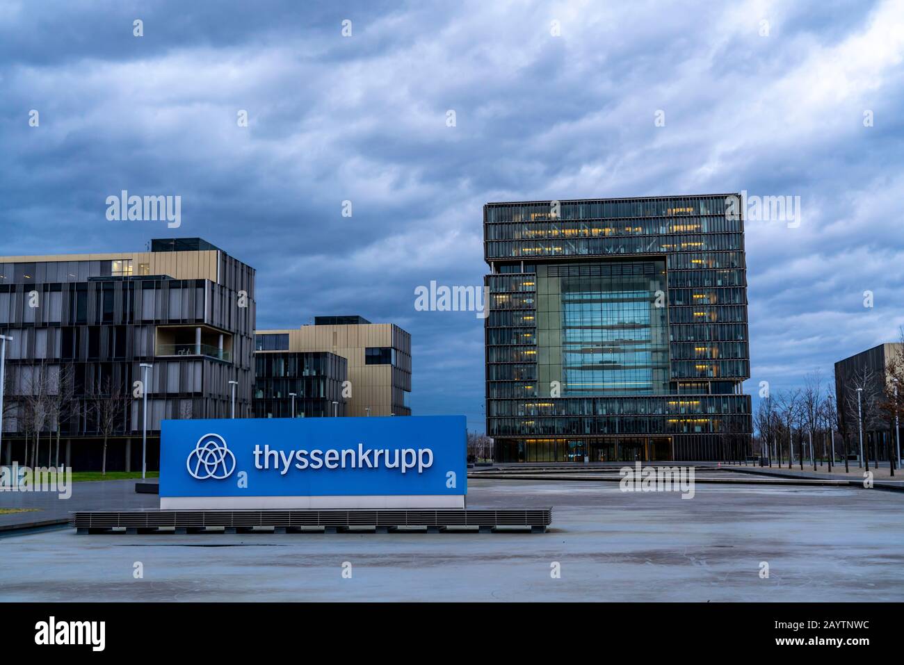 The corporate headquarters of Thyssenkrupp in the ThyssenKrupp Quarter ...