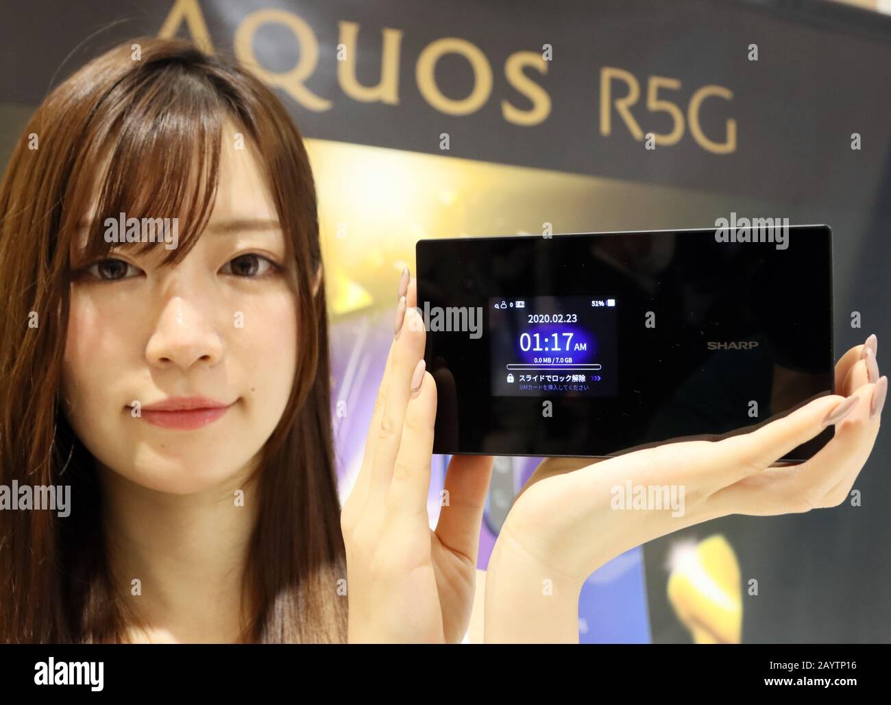 Tokyo, Japan. 17th Feb, 2020. Japan's electronics giant Sharp unveils ...