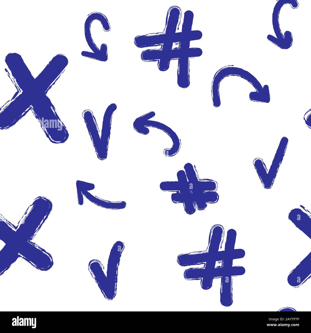 arrows, hashtags icons, of hand drawn Set of different shapes Stock ...