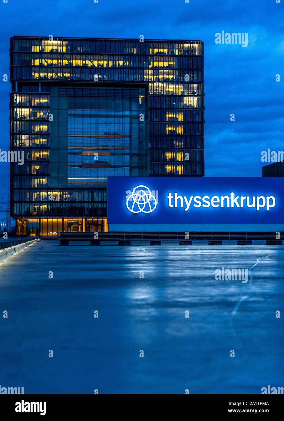 The corporate headquarters of thyssenkrupp ag hi-res stock photography ...