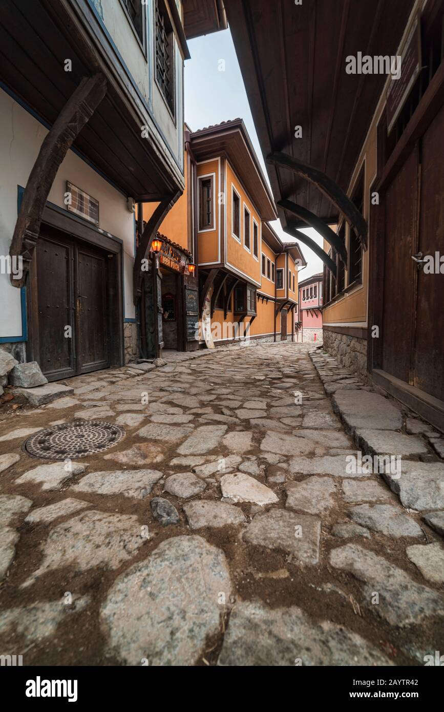 Typical architecture from old town of Plovdiv, Bulgaria ,historical ...