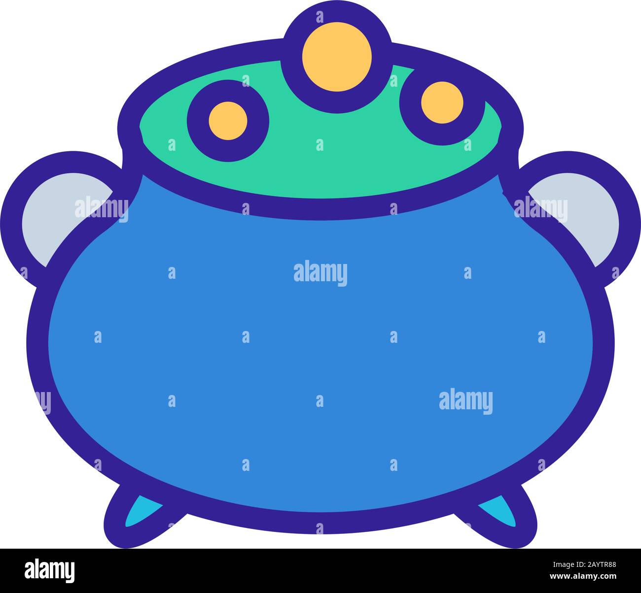 Cauldron magician icon vector. Isolated contour symbol illustration ...