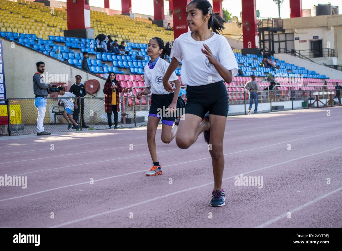 Woman athlete running 100 meter hi-res stock photography and images - Alamy