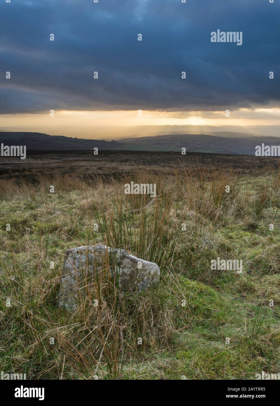 A view from the top of Abdon Burf, Brown Clee Hill which at 540 metres ...