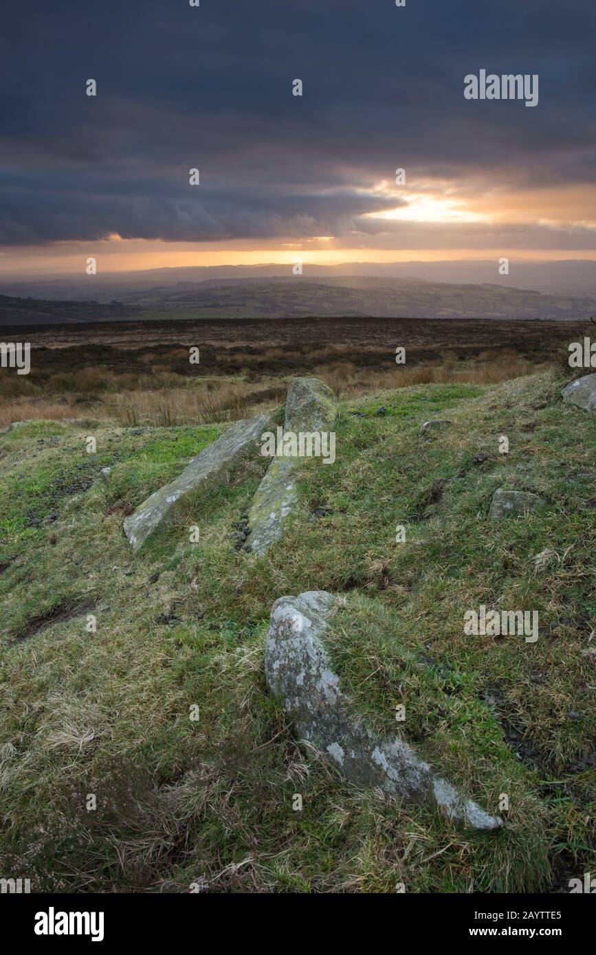 A view from the top of Abdon Burf, Brown Clee Hill which at 540 metres ...