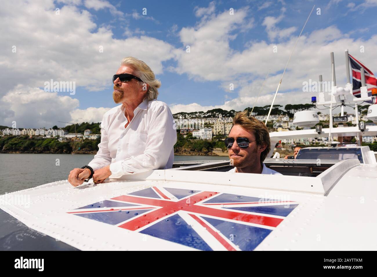British entrepreneur billionaire Sir Richard Branson enjoys a cruise on ...