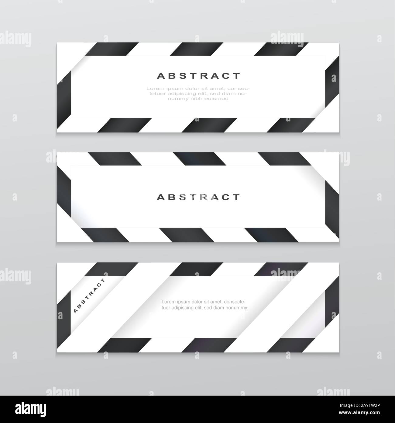 Horizontal abstract banners. Vector web banners, modern dynamic designs ...