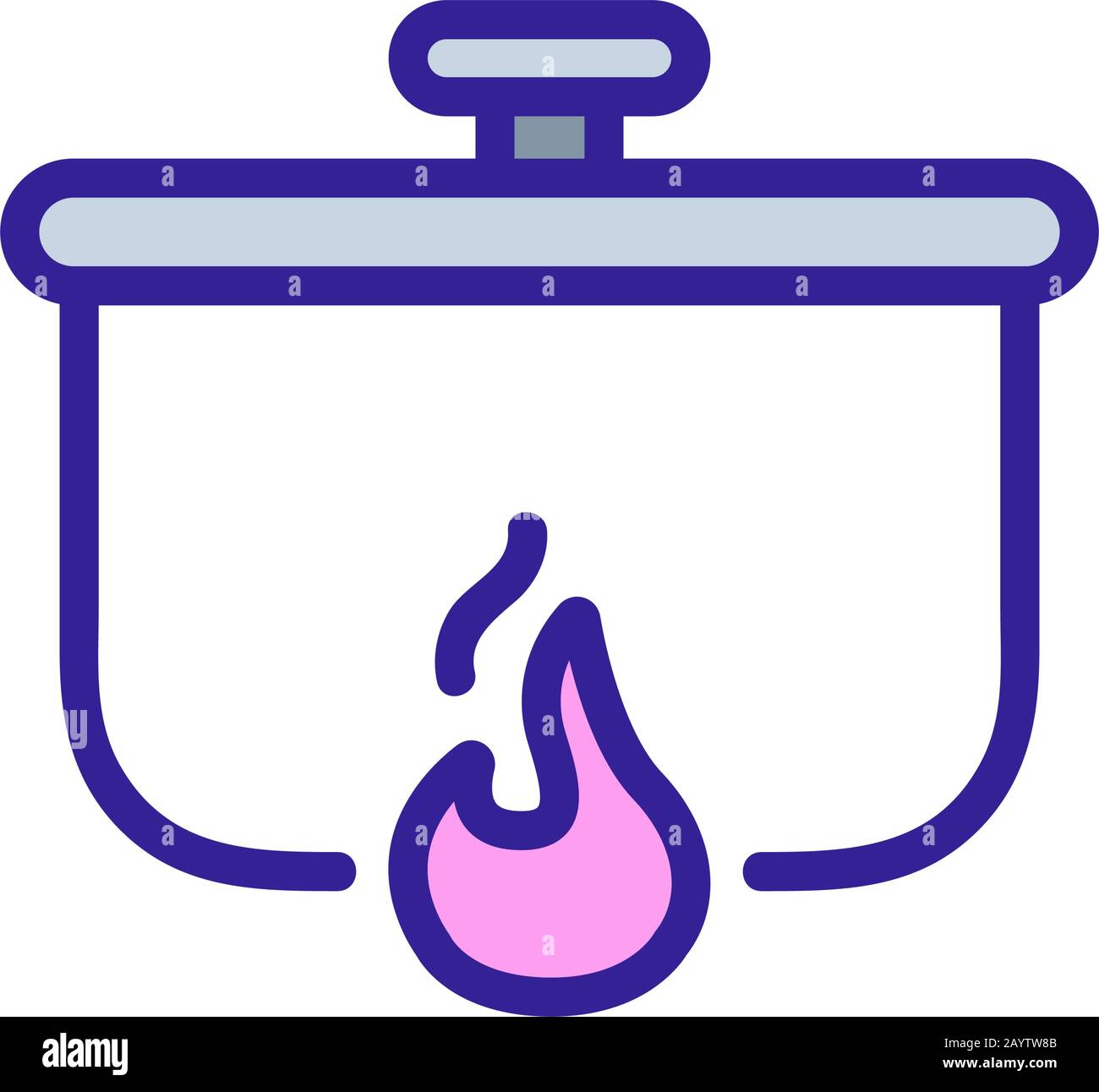 cauldron food icon vector. Isolated contour symbol illustration Stock ...
