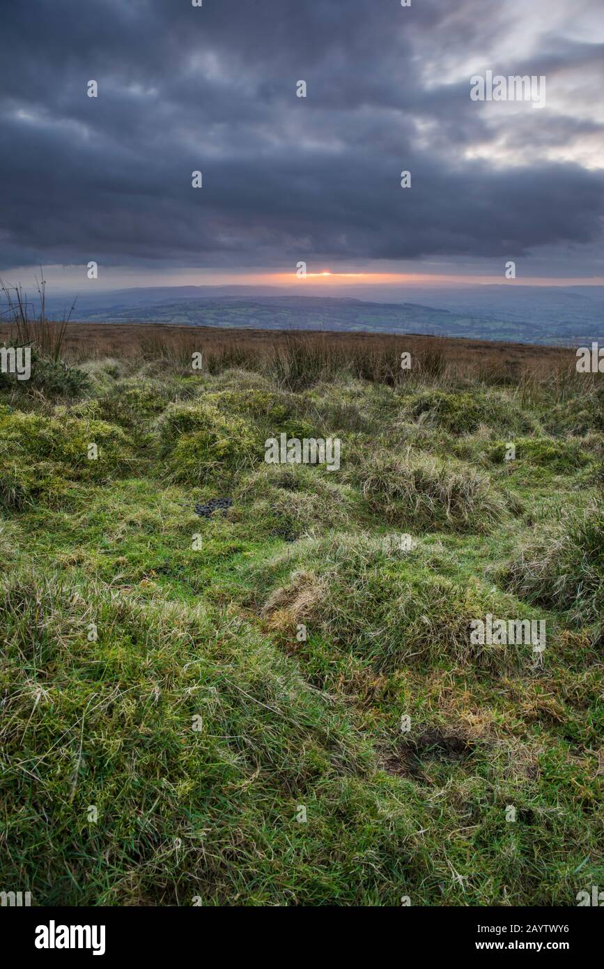 A view from the top of Abdon Burf, Brown Clee Hill which at 540 metres ...