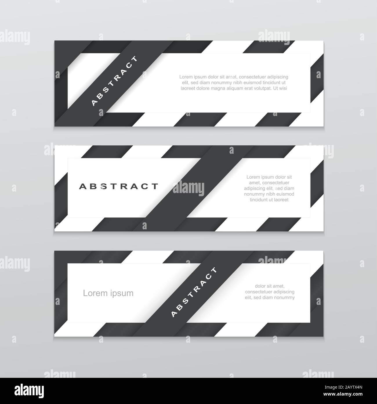 Horizontal abstract banners. Vector web banners, modern dynamic designs ...
