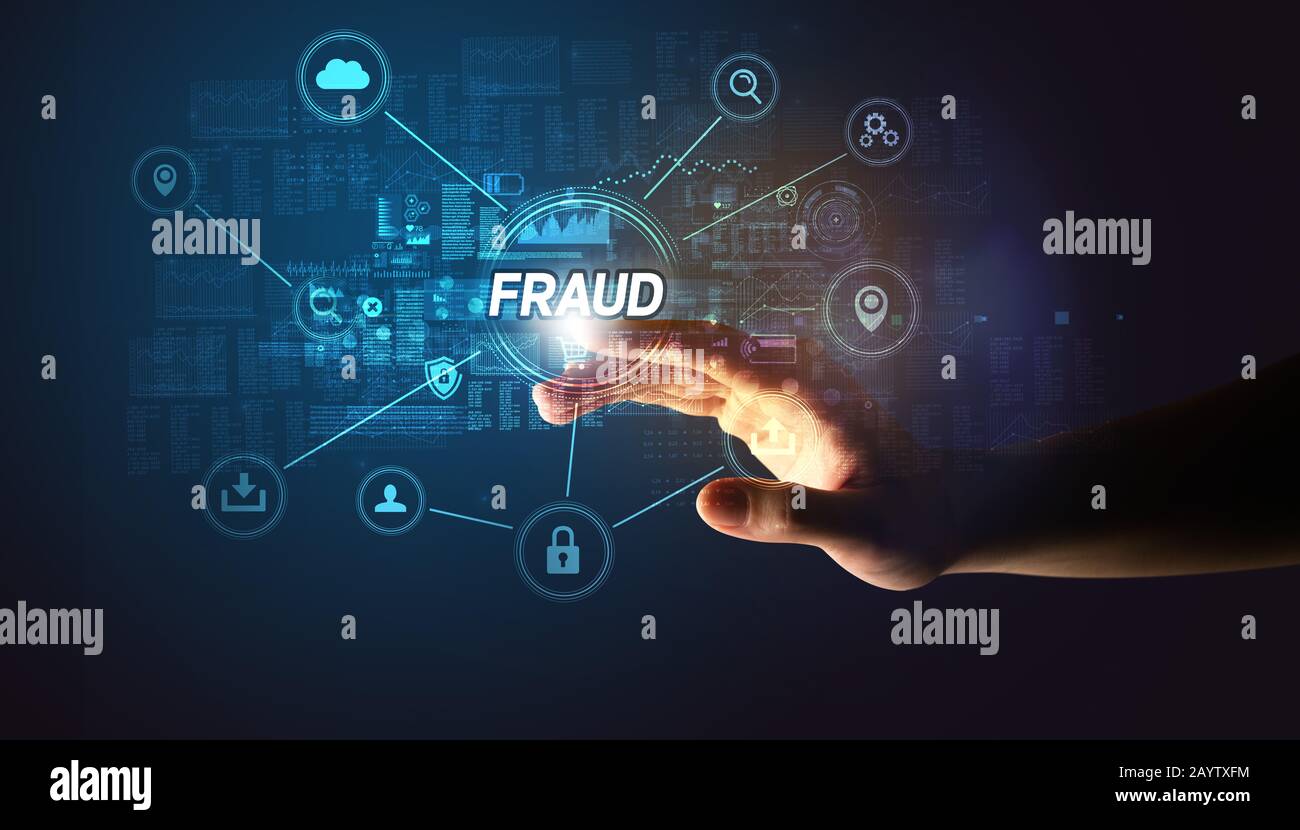Hand touching FRAUD inscription, Cybersecurity concept Stock Photo - Alamy