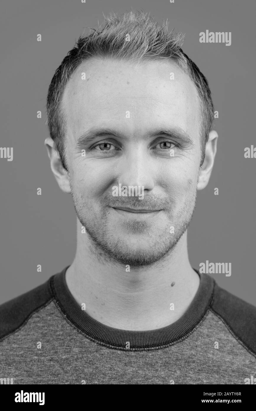 Head shot handsome blond Black and White Stock Photos & Images - Alamy