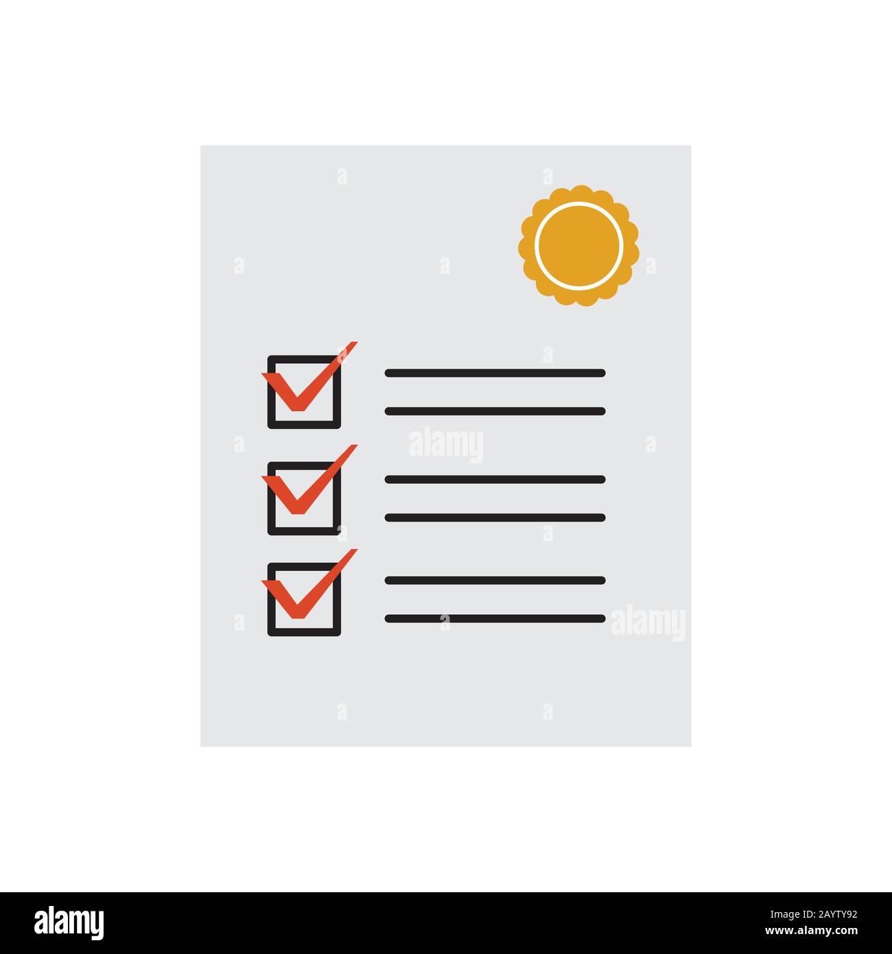 certificate / checklist icon Stock Vector Image & Art - Alamy