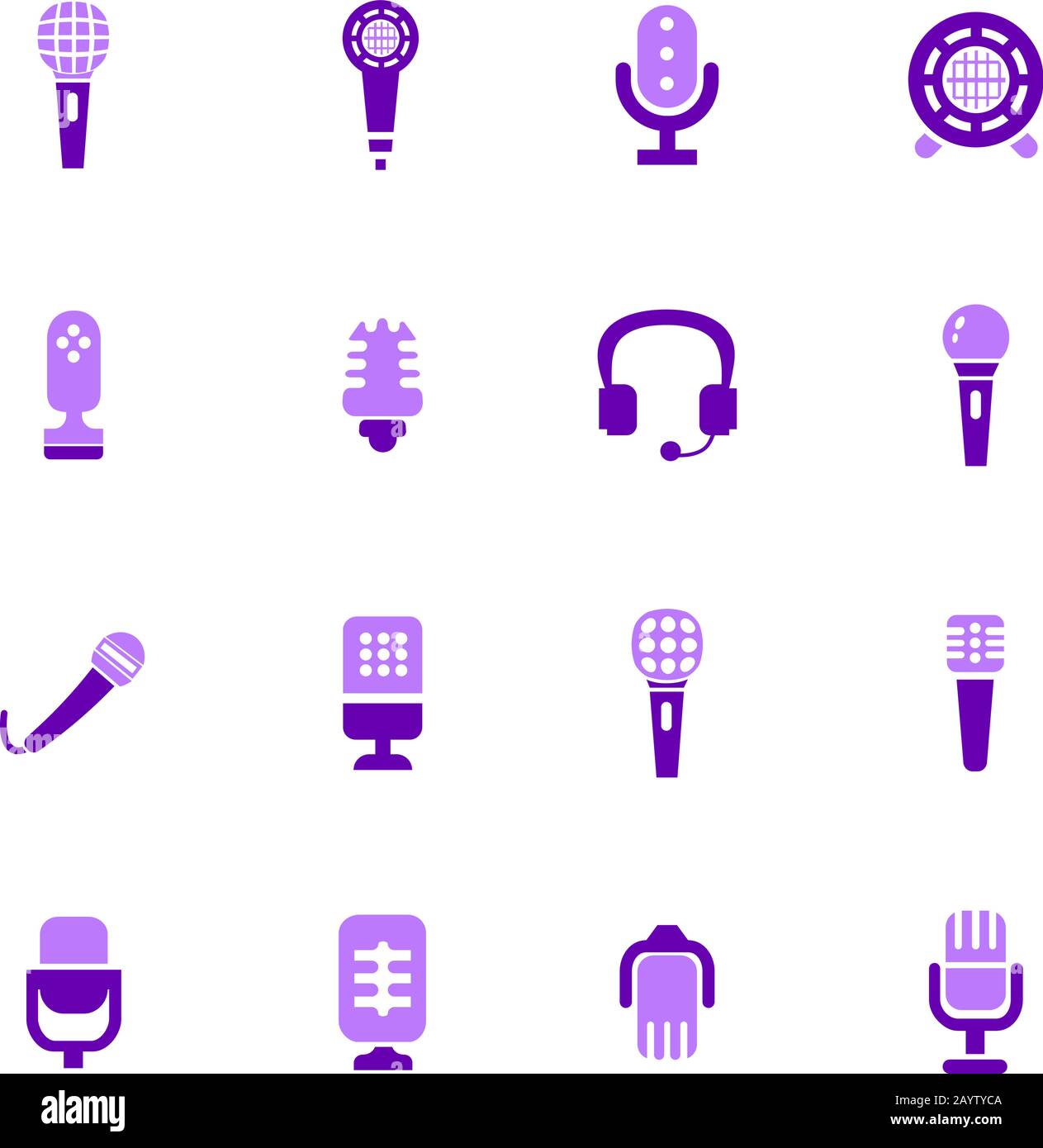 Microphone icons set Stock Vector Image & Art - Alamy
