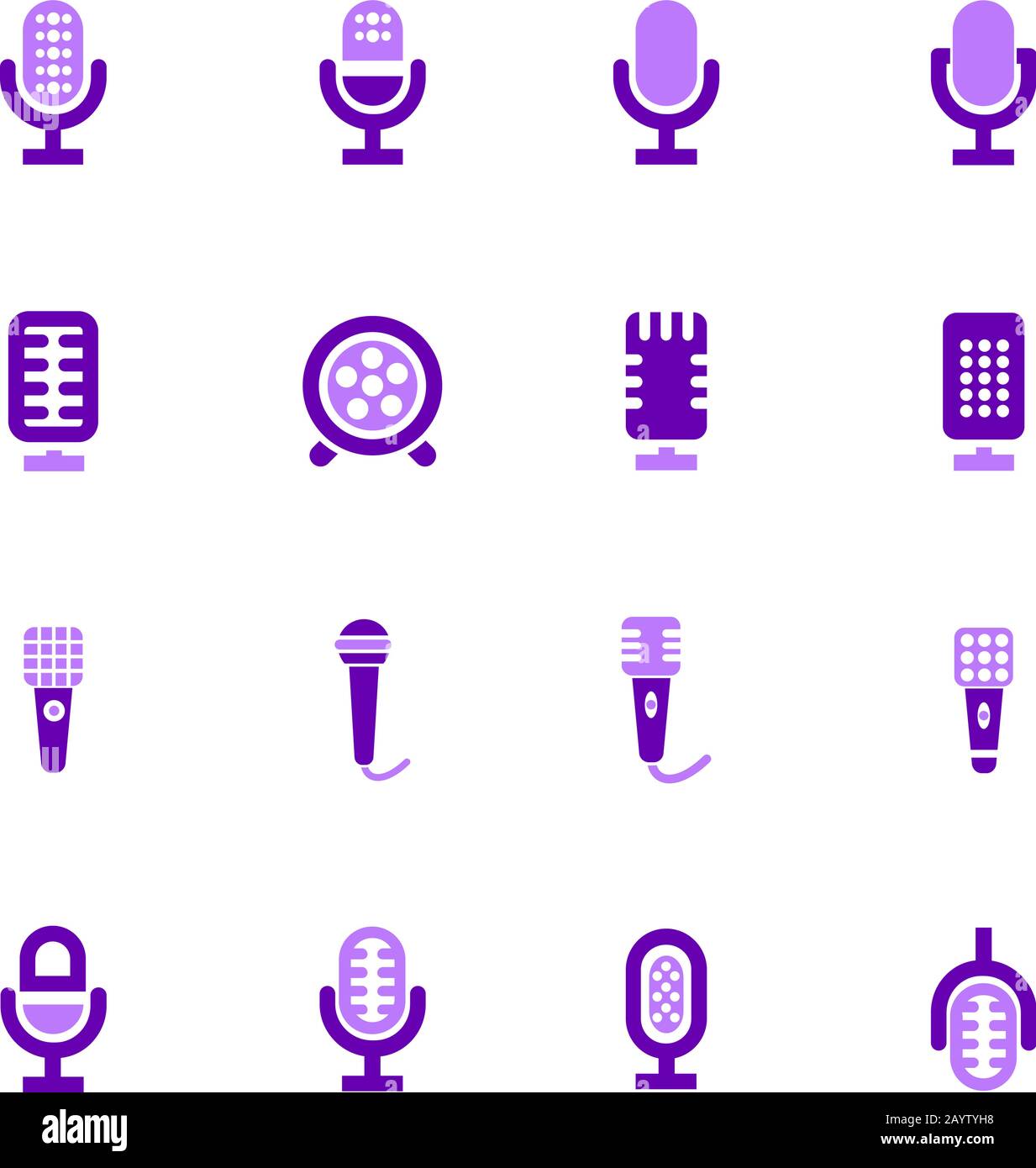 Microphone icons set Stock Vector Image & Art - Alamy
