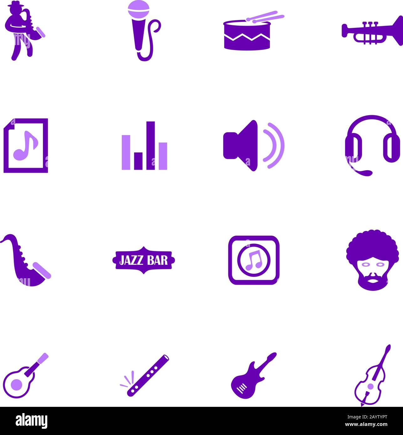Jazz and Blues icons set Stock Vector Image & Art - Alamy