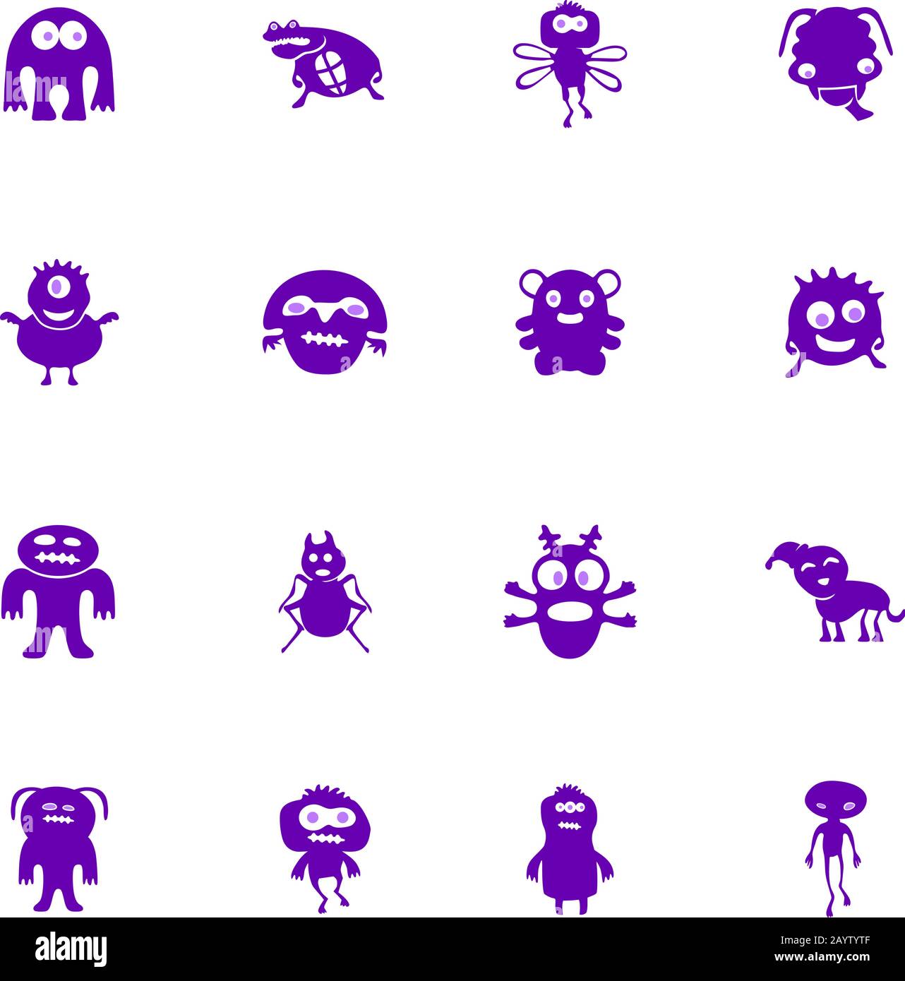 Monster icons set Stock Vector Image & Art - Alamy