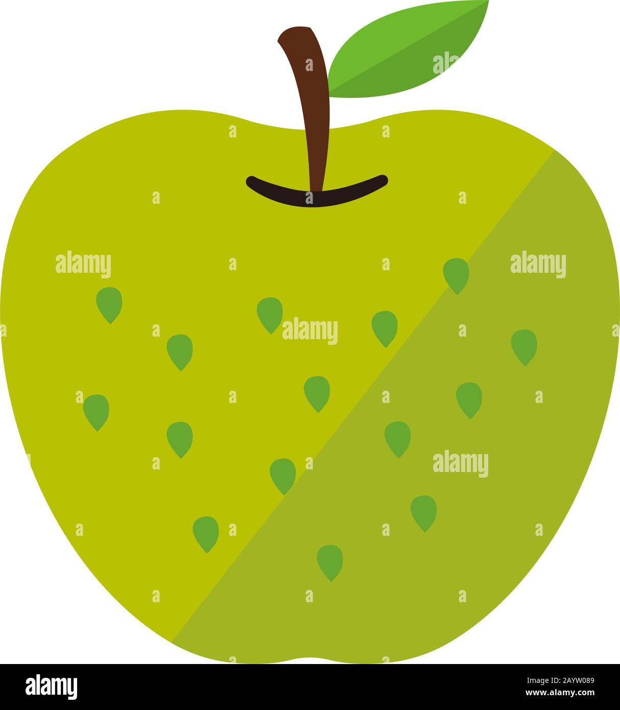 Green apple (Japanese pear,asian pear) vector flat icon illustration ...