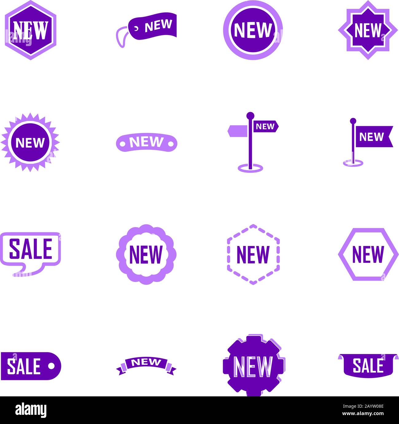 New stiker and label set icons Stock Vector Image & Art - Alamy