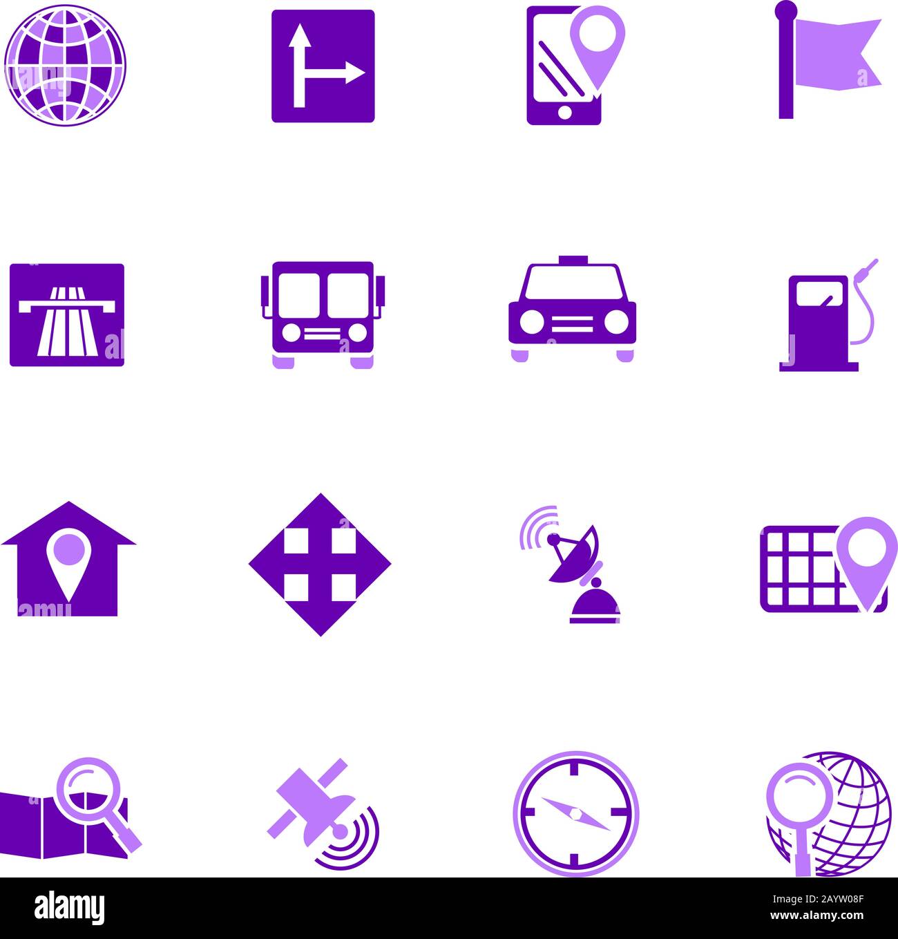 Navigation icon set Stock Vector Image & Art - Alamy