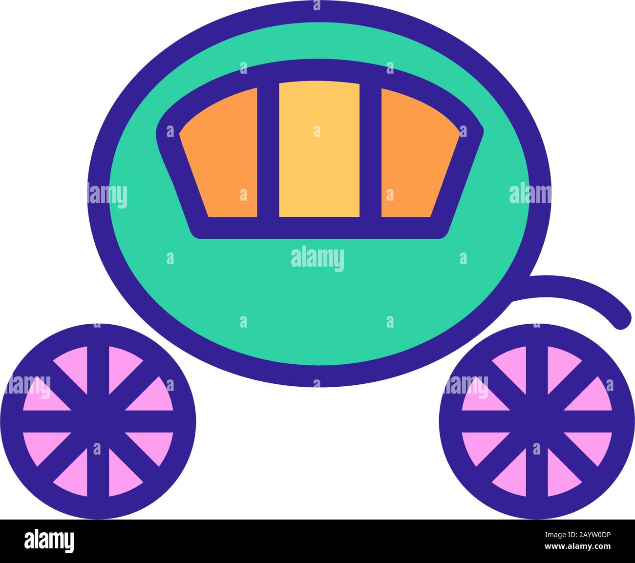 Coach brougham icon vector. Isolated contour symbol illustration Stock ...