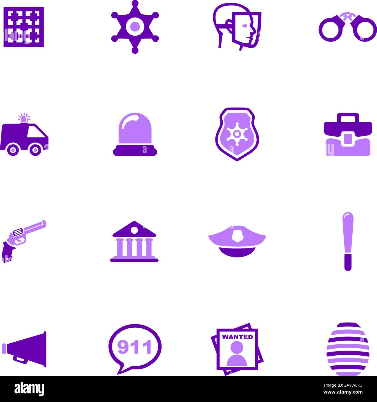 Police icons set Stock Vector Image & Art - Alamy