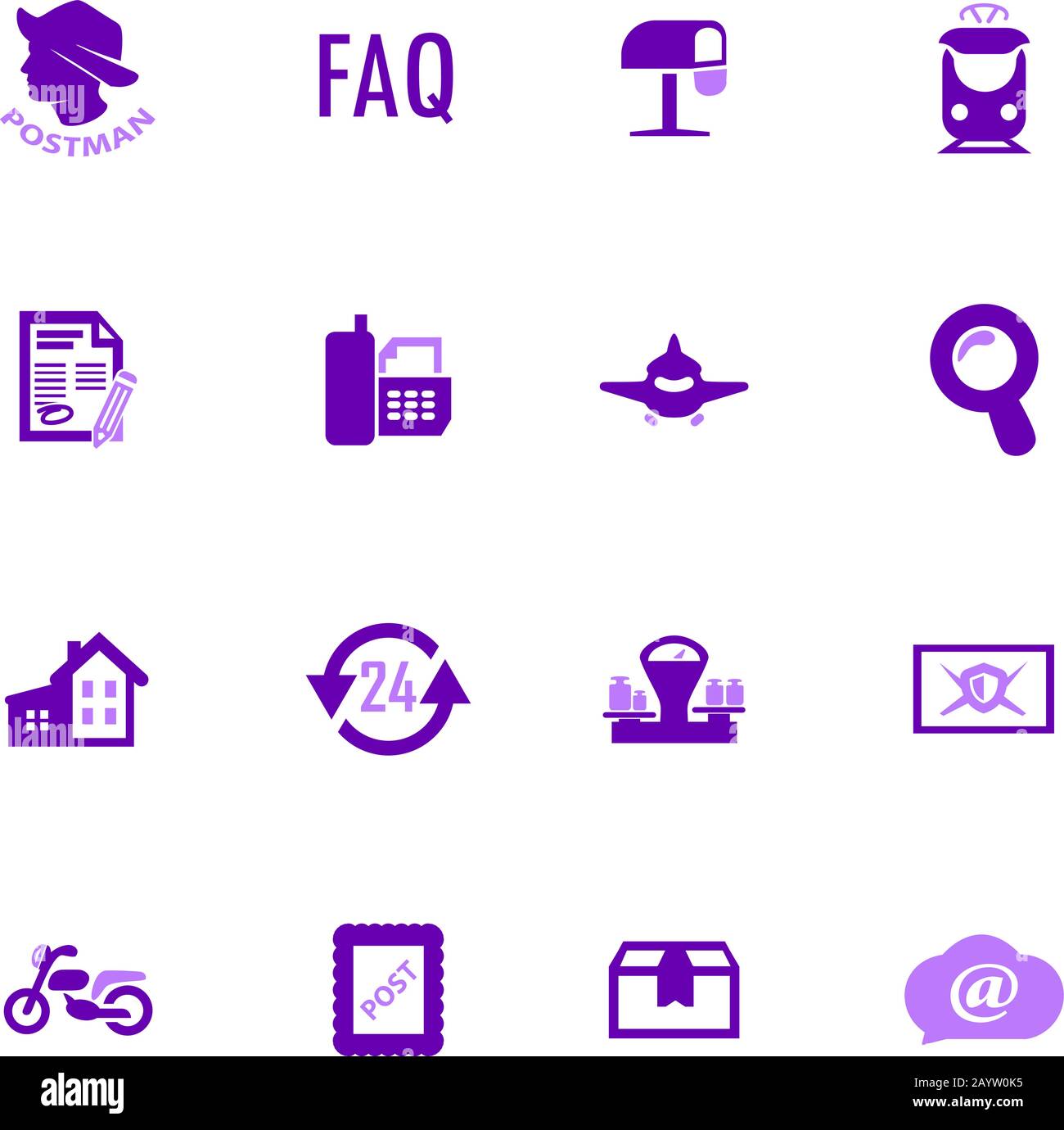 Post service icons set Stock Vector Image & Art - Alamy