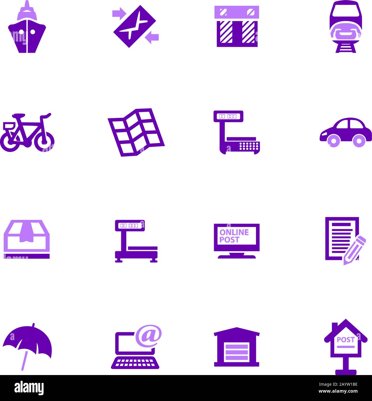 Post service icons set Stock Vector Image & Art - Alamy
