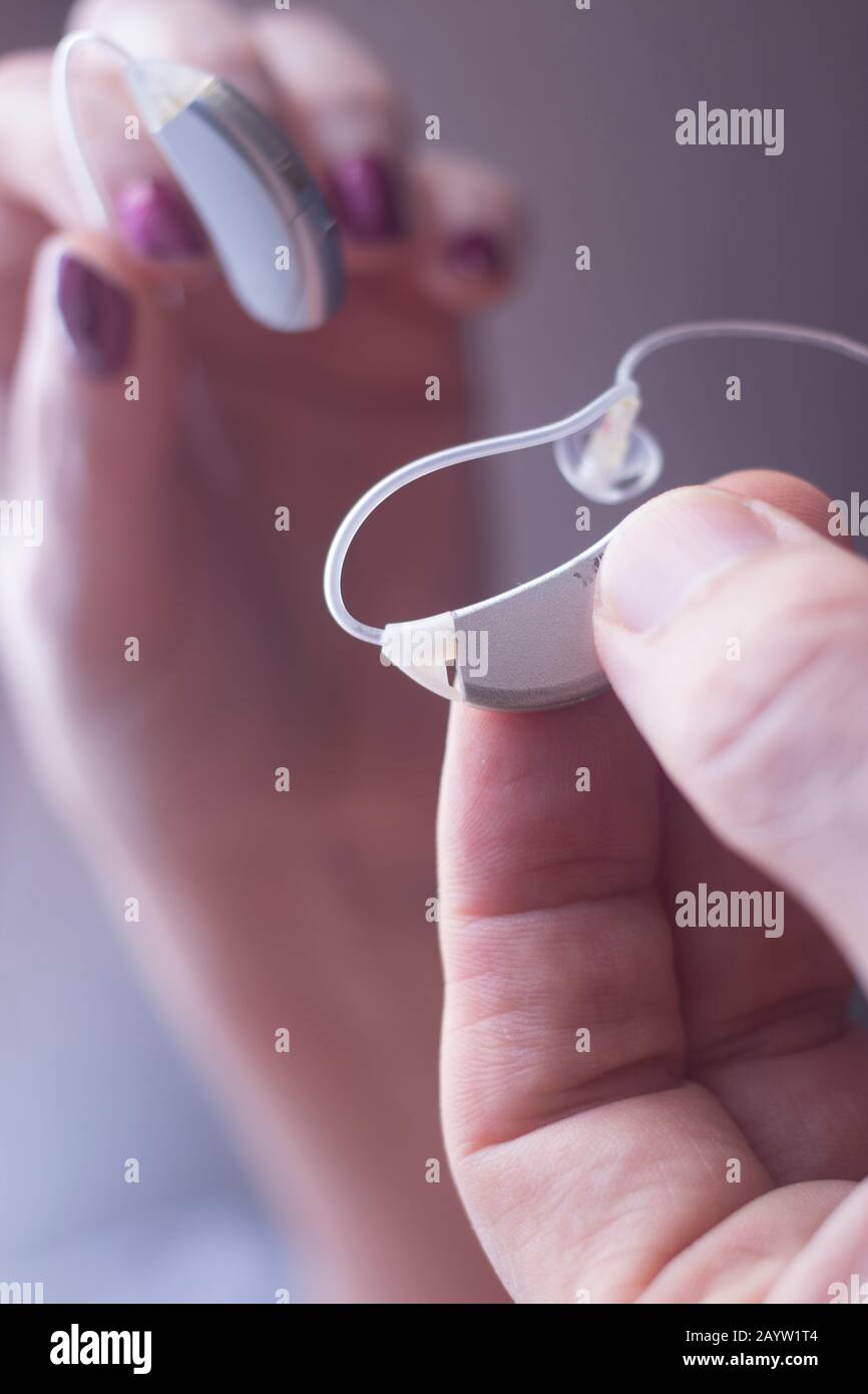 Digital modern technology for deaf people micro hearing aid Stock Photo ...