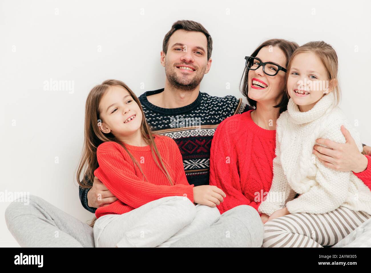 Family, children and people concept. Happy delighted cute mother ...