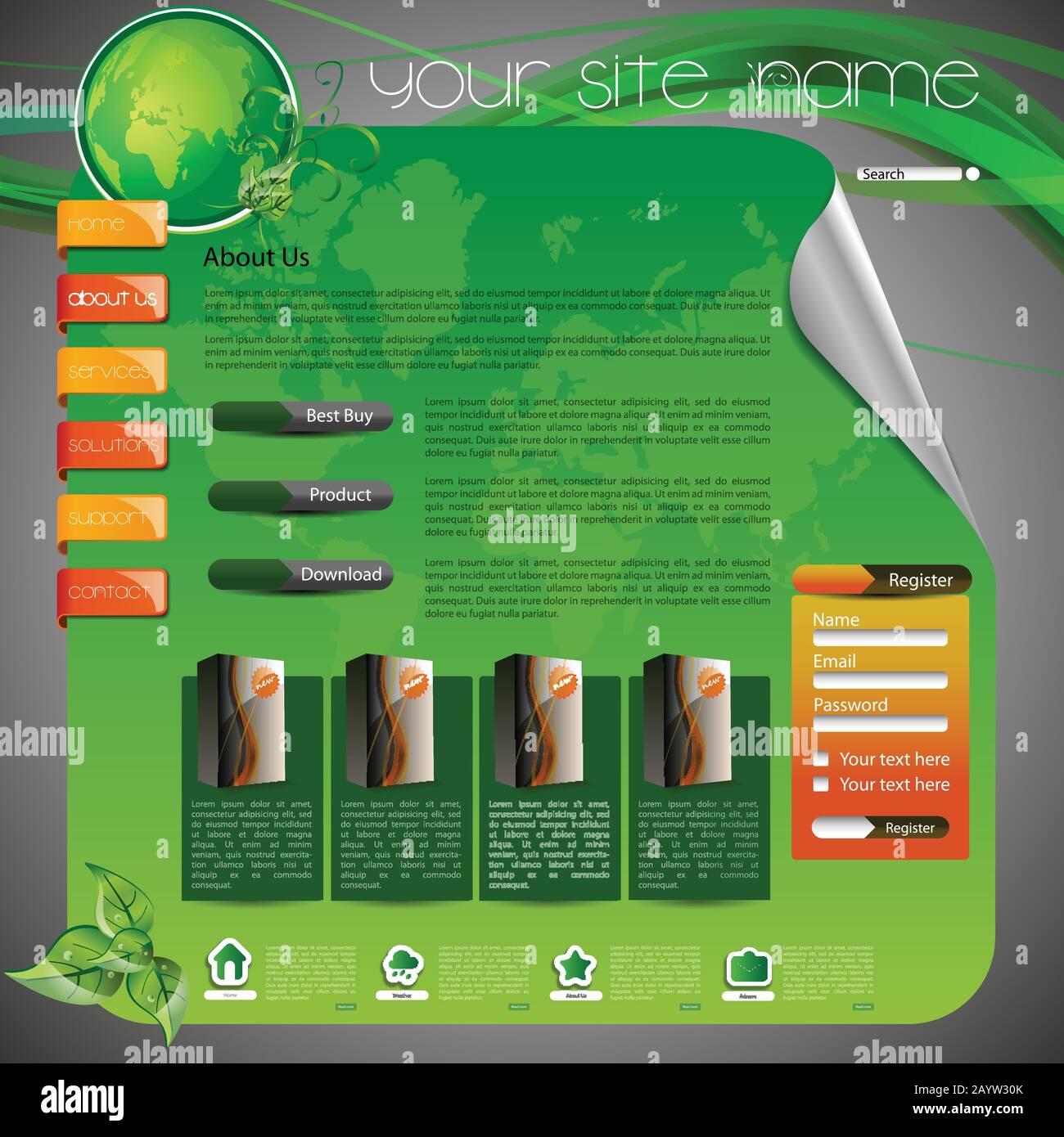 Eco Website Template Stock Vector Image & Art - Alamy
