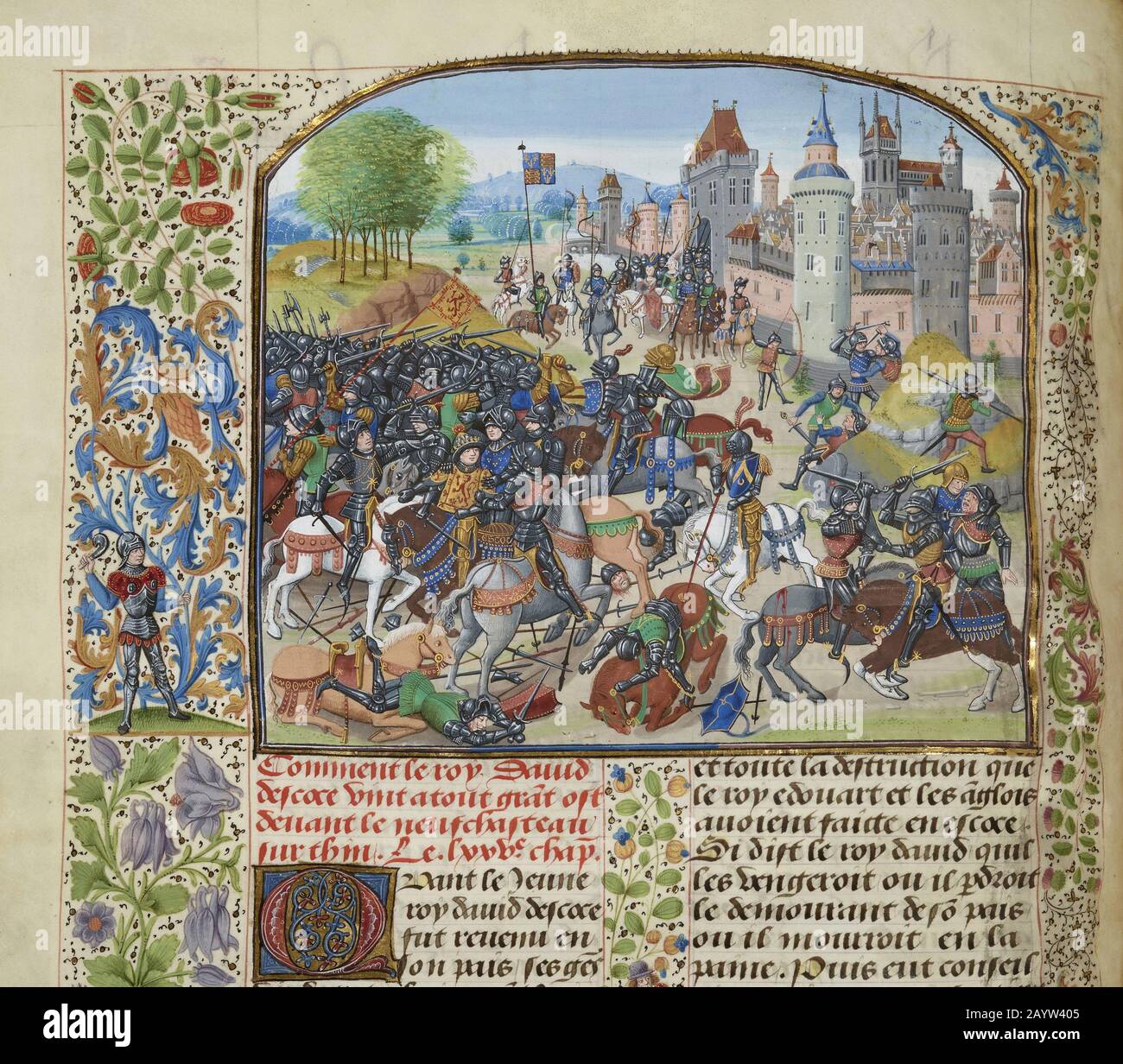 The Battle of Neville's Cross on 17 October 1346 (Miniature from the ...
