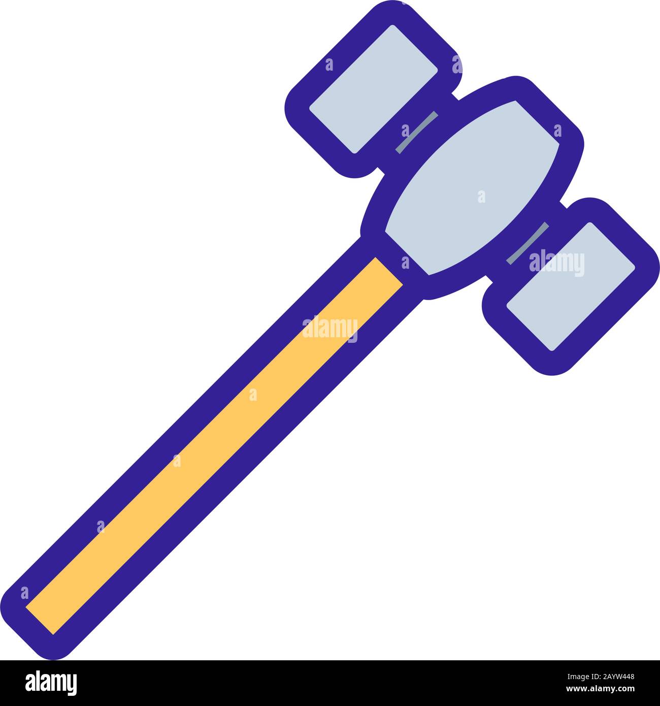 Blacksmith hammer icon vector. Isolated contour symbol illustration ...