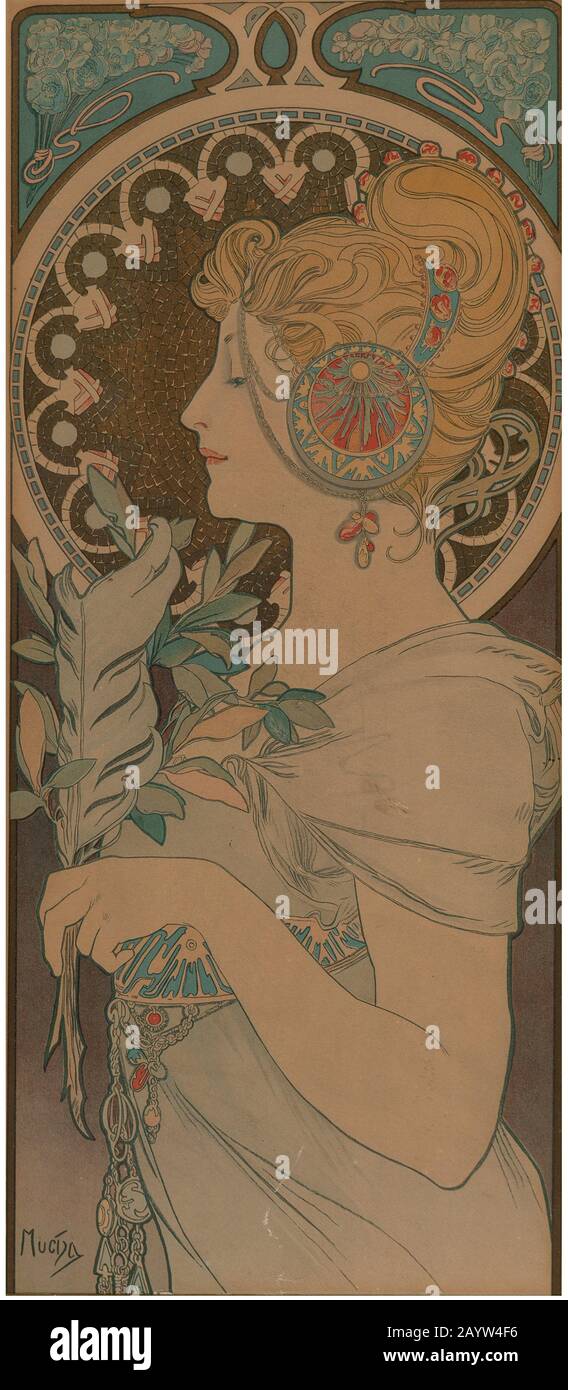 Feather. Museum: PRIVATE COLLECTION. Author: Alfons Marie Mucha Stock ...