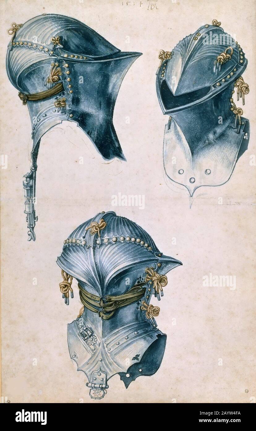 Three Views of a Jousting Helmet. Museum: Musee du Louvre, Paris ...