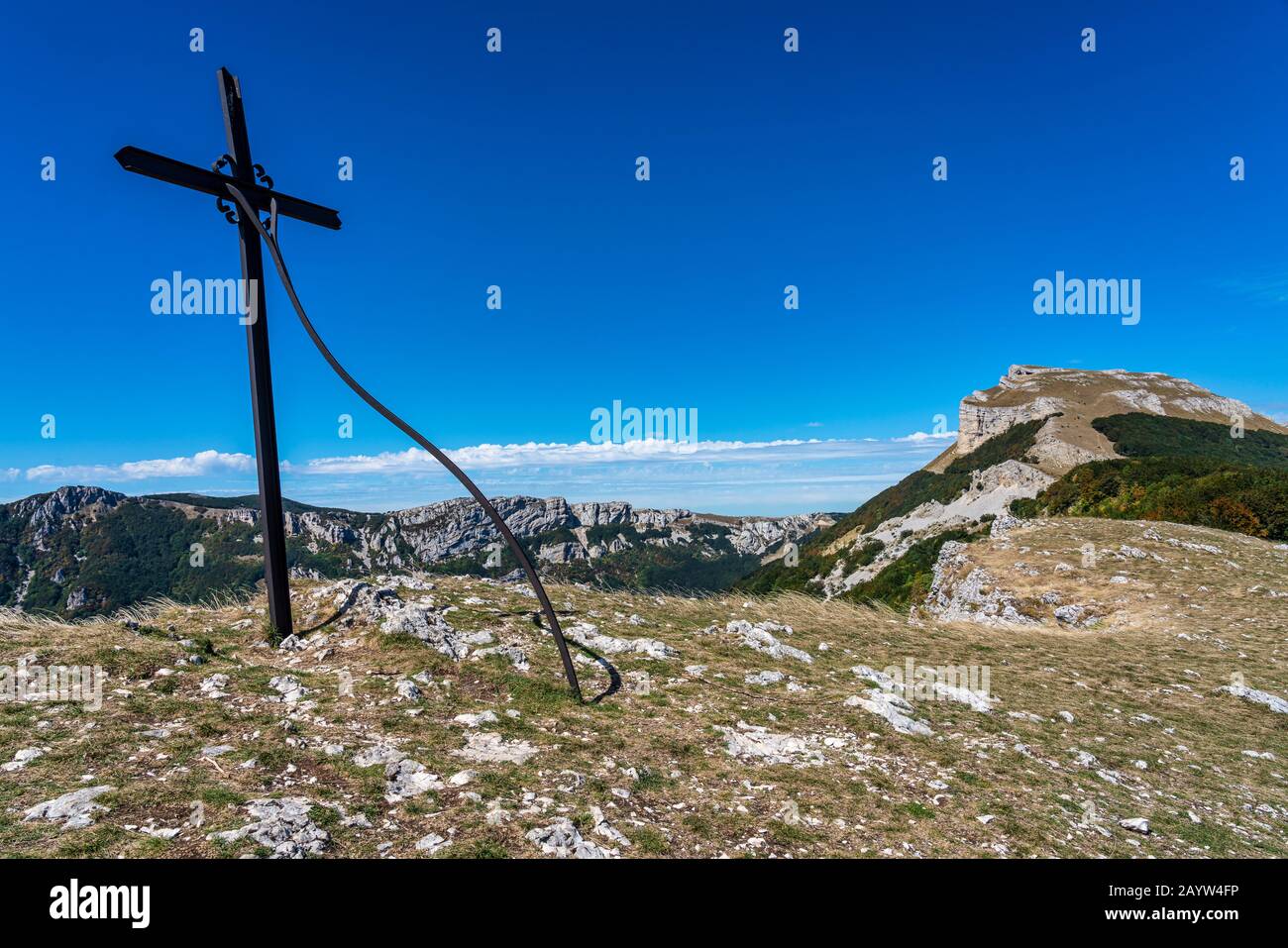 Col de Bataille, Ombleze, France. View on the plateau of Tete de la ...