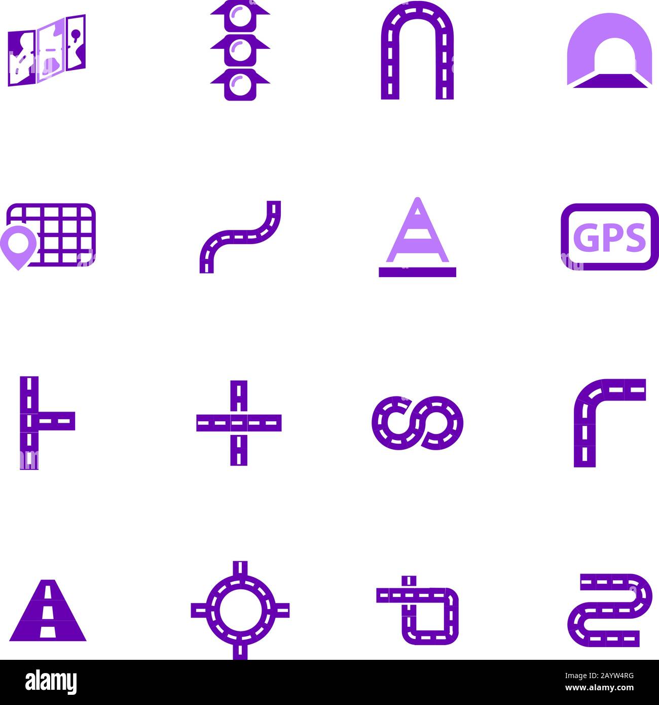 Road icons set Stock Vector Image & Art - Alamy